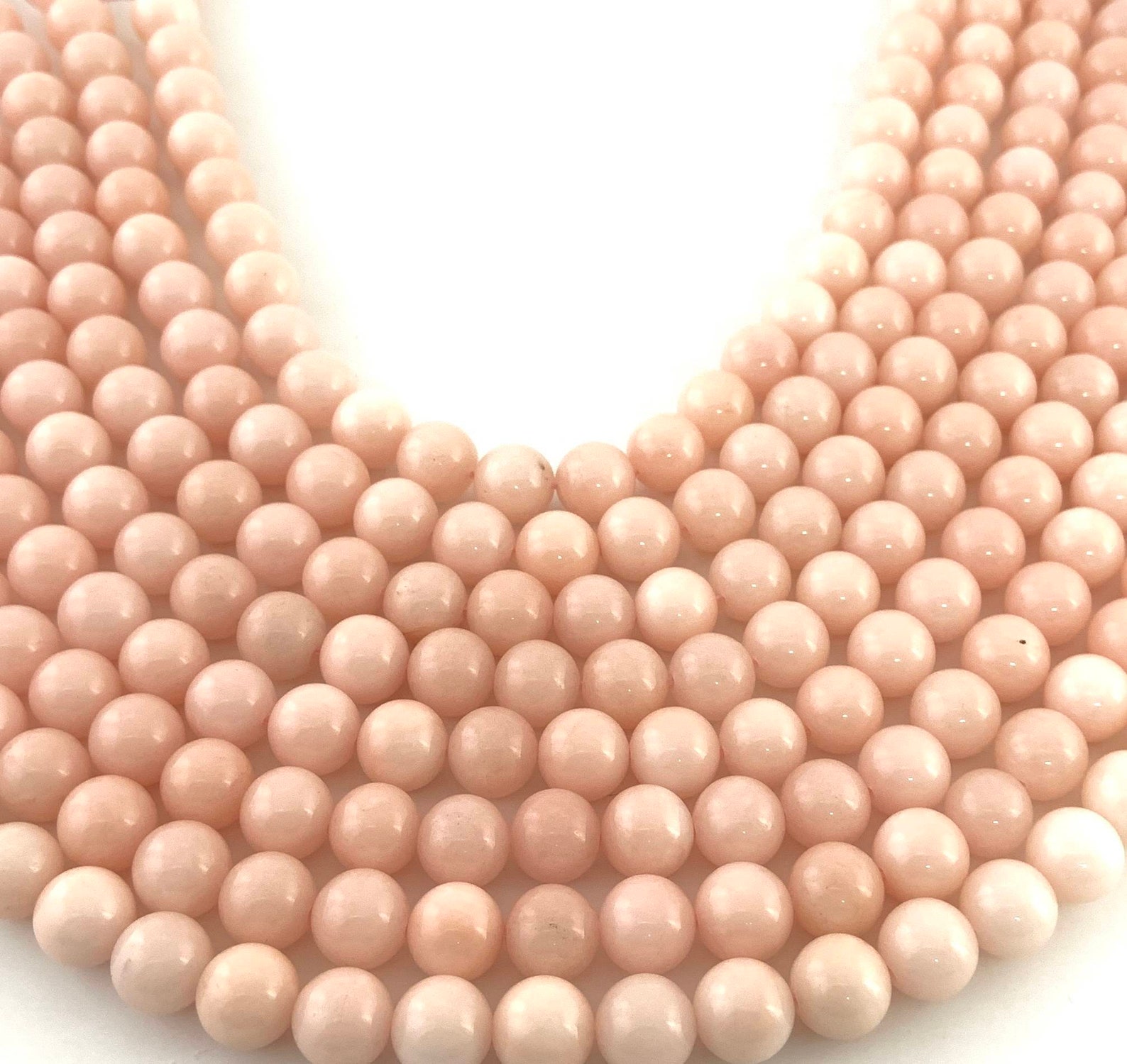 Light Peach Jade Stone, Jade Beads, Good Luck Bead, Natural Jade, Yoga ...