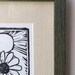 Daisy Linocut Print in Rustic Green Frame - Etsy