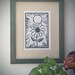 Daisy Linocut Print in Rustic Green Frame - Etsy