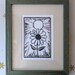 Daisy Linocut Print in Rustic Green Frame - Etsy