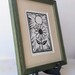 Daisy Linocut Print in Rustic Green Frame - Etsy