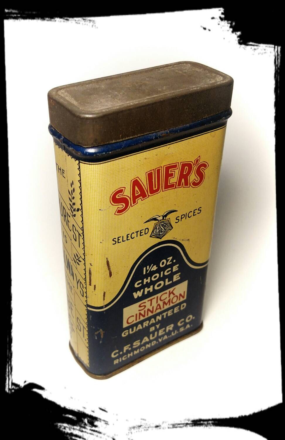 Vintage C F Sauer's Stick Cinnamon Spice Tin / Selected | Etsy