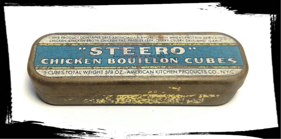 Vintage Steero Chicken Bouillon Cubes Tin/ American Kitchen Products Co ...