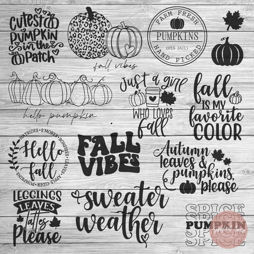 Fall Svg Fall Svg Bundle Hand Lettered Autumn Svg Thanksgiving Svg Hello Fall Svg Pumpkin Svg