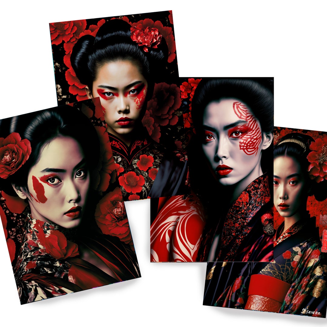 Japanese Geisha DS0120 - Limited Edition 10 - Print Set of 4 Sheets ...