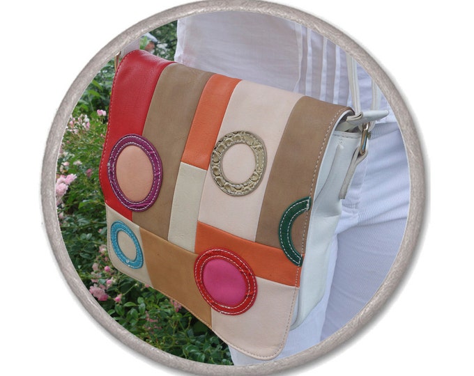 White Shoulder Bag - GEOMETRIC BAG - Everyday Bag - MESSENGER Bag ...