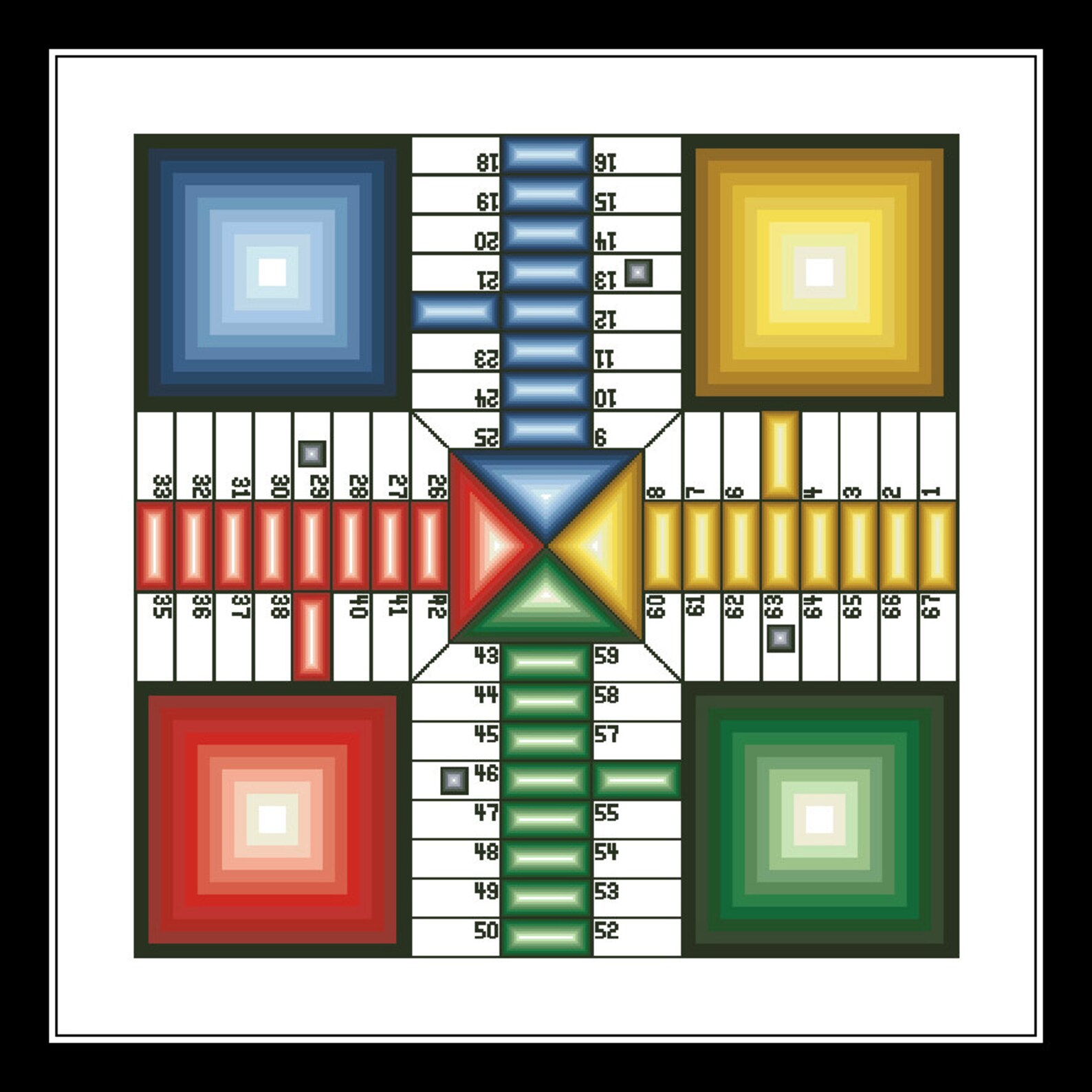 PDF Cross Stitch Pattern, Game Board Cross Stitch, Ludo Game, Vintage ...