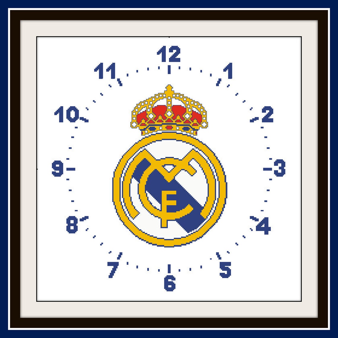 PDF Cross Stitch Chart, Clock Real Madrid, Cross Stitch Pattern - Etsy