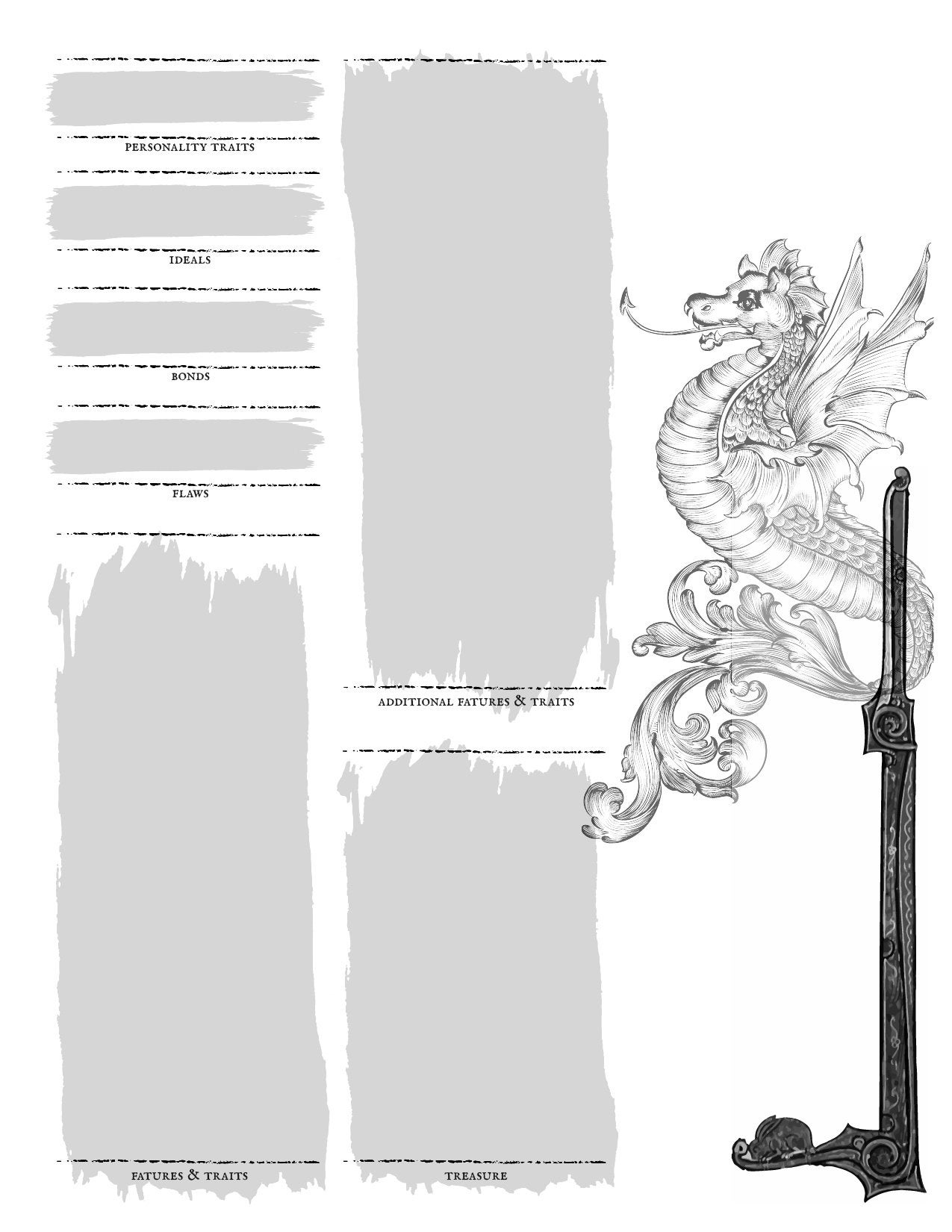 Illuminated Character Sheet (BW) - Etsy
