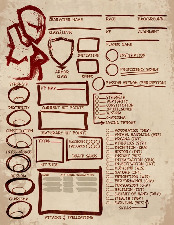 Sketch Character Sheet | Etsy