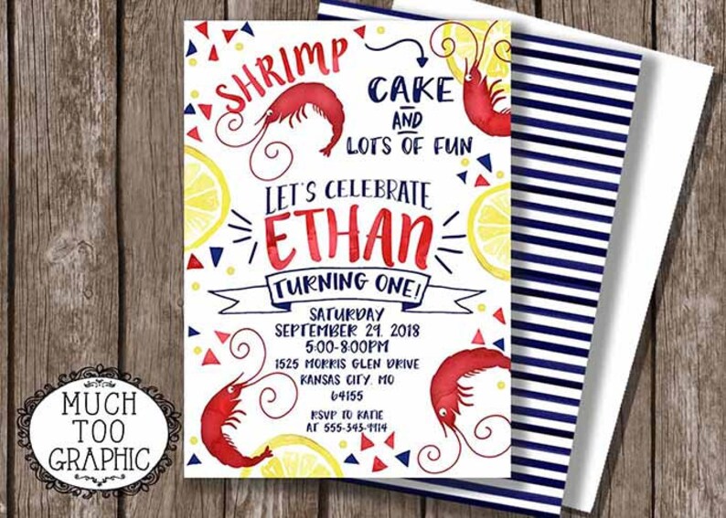 SHRIMP BOIL First Birthday Little Shrimp Birthday Invitation - Etsy