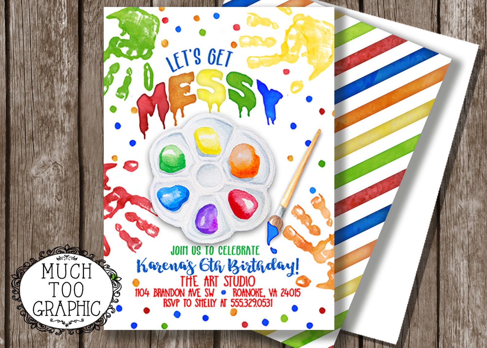 Little ARTIST Birthday Party Invitation - Let's Get Messy! ART BIRTHDAY ...