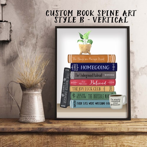 Custom Bespoke Book Spine Art Print Gift - Etsy