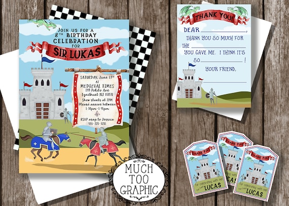Medieval Birthday Party Invitation For Double Fairytale Double