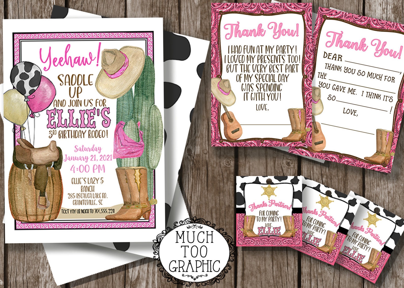 Cowboy Birthday Invitation My First Rodeo Party - Boy's Western Red ...