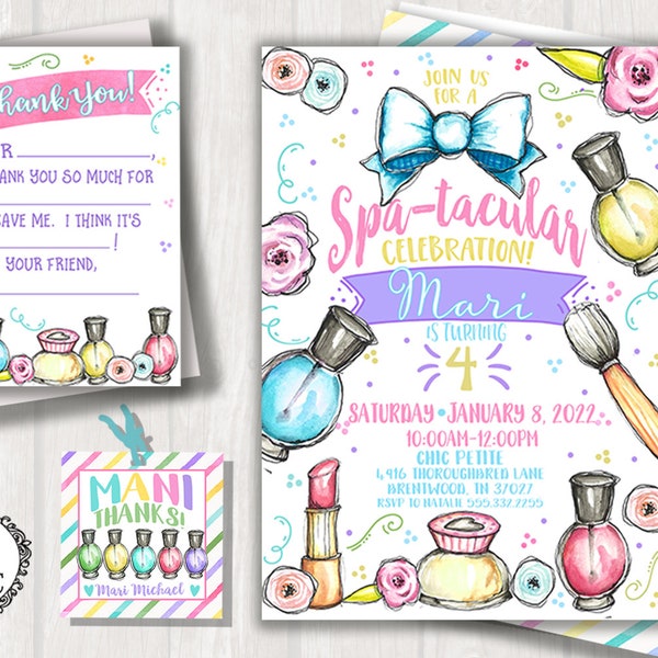 6th Birthday Party Spa Invitations - Etsy