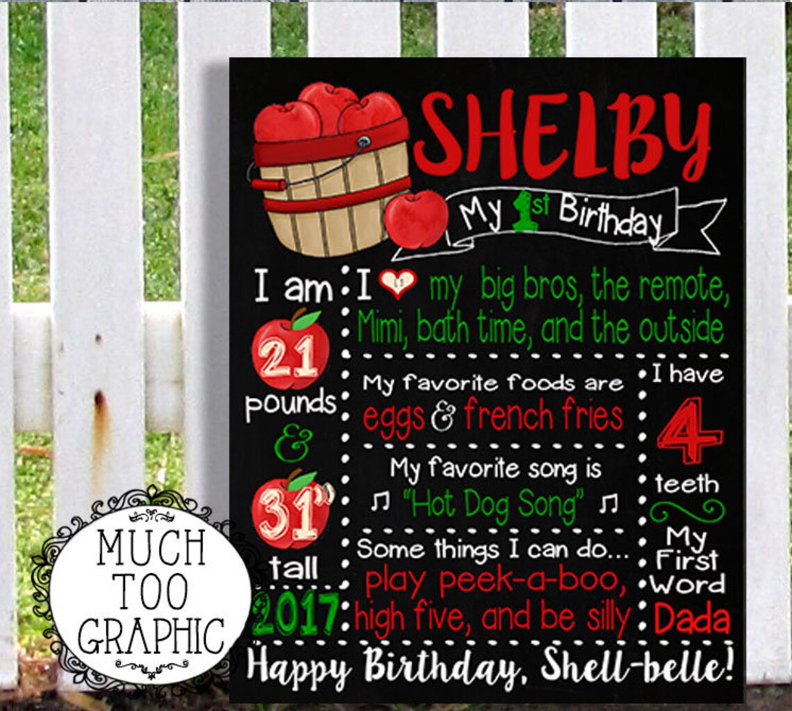 Apple Birthday Invitation 1st Birthday Apple of Our Eye - Etsy