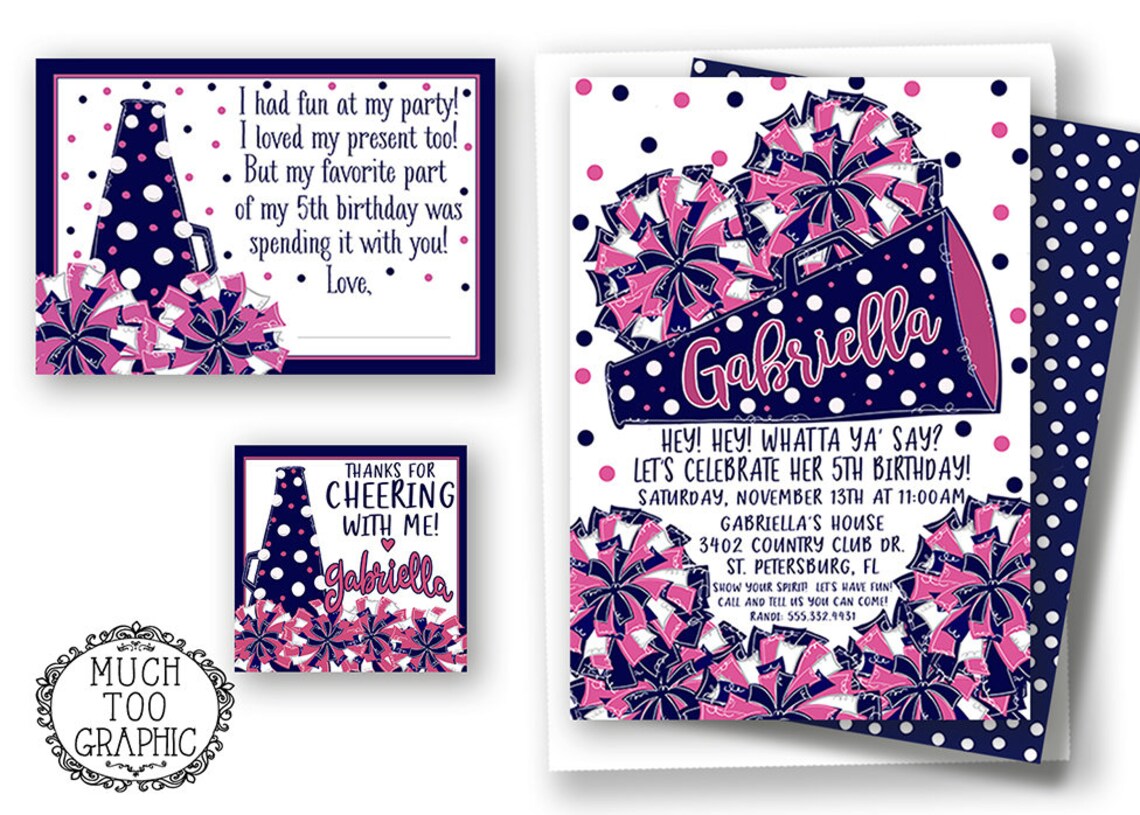 Cheerleading Birthday Invitation Cheer Banquet Cheerleader | Etsy
