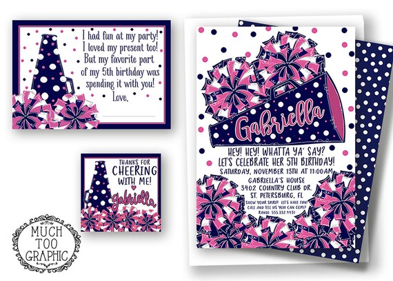 Cheerleading Birthday Invitation Cheer Banquet Cheerleader | Etsy