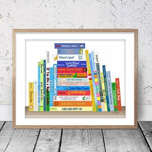Baby Bookshelf Print - Toddler Book Stack - Children's Books - Books ...
