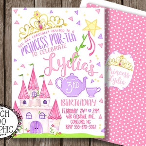 Princess Par-tea Tea Party Invitation Princess Birthday Party | Etsy