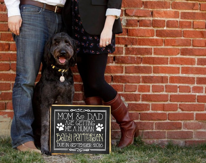 PRINTABLE Mom & Dad Are Getting Me A Human - Chalkboard Pregnancy Baby ...