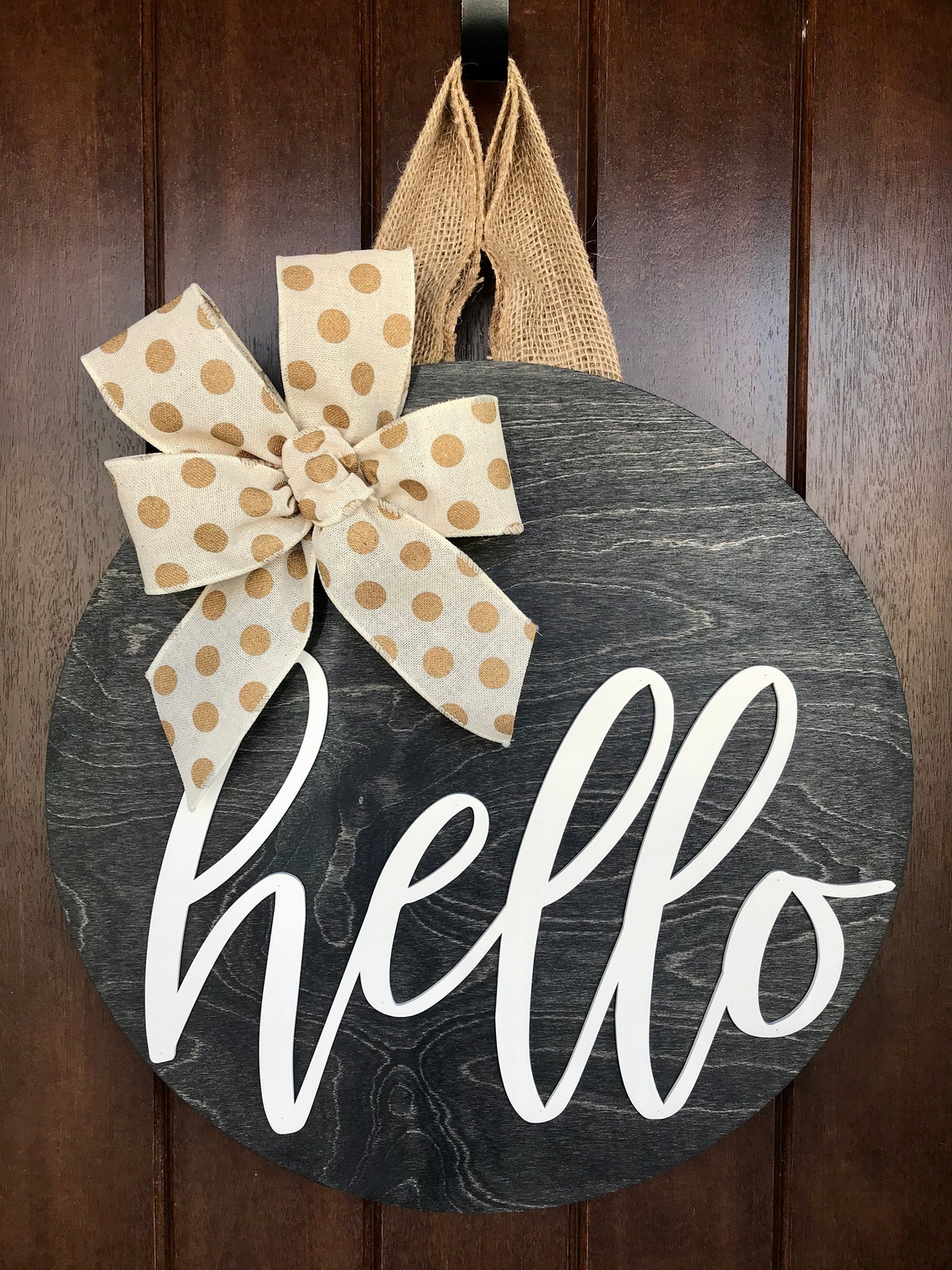 Door Hanger Hello Door Sign Front Door Decor Modern Door | Etsy