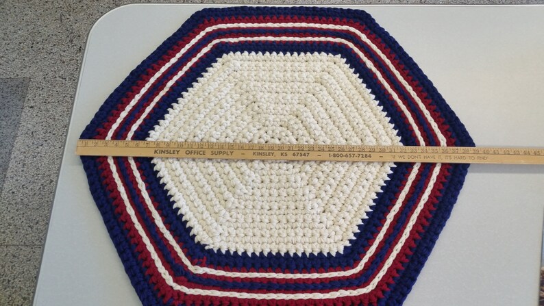 Patriotic Crochet Hexagon Rug - Etsy