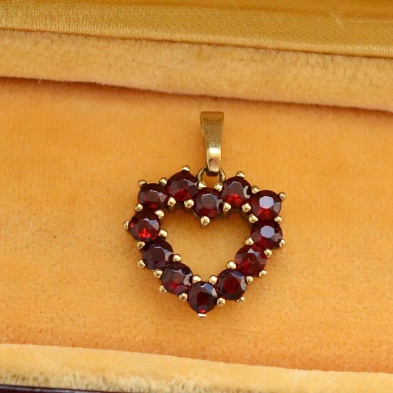 Garnet Heart - Etsy