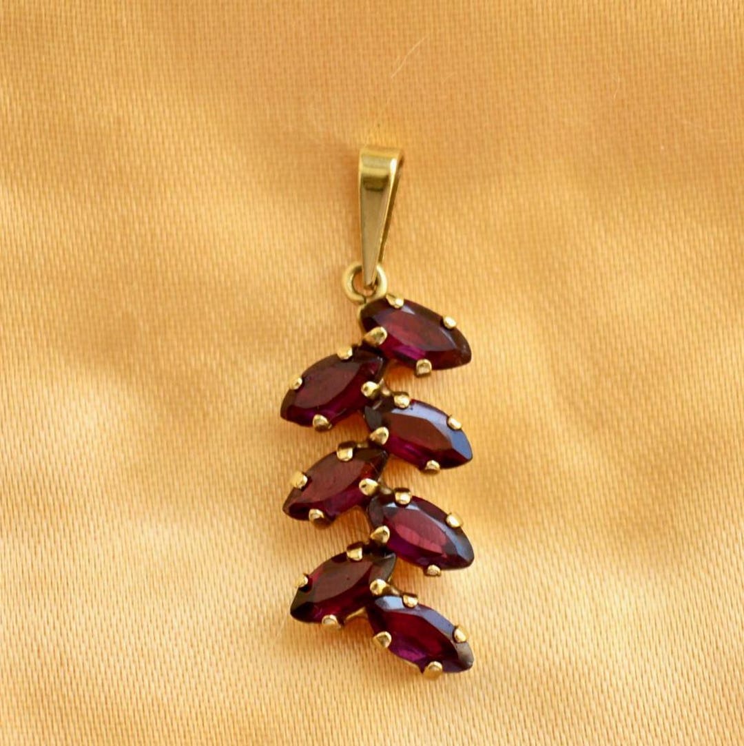 German Vintage 8K Gold Tourmaline Pendant - Etsy