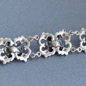 Massive 44g Vintage Three Dimensional Roses 835 Silver Bracelet Lenght ...
