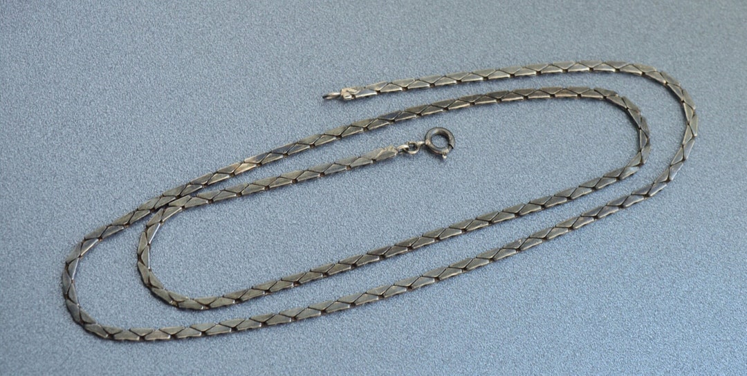 28g Vintage 925 Sterling Silver Decorative Chain Necklace Length 70 Cm ...