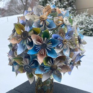 Map Bouquet, Wedding Bouquet, Kusudama Flowers, Kusudama Bouquet, Map ...