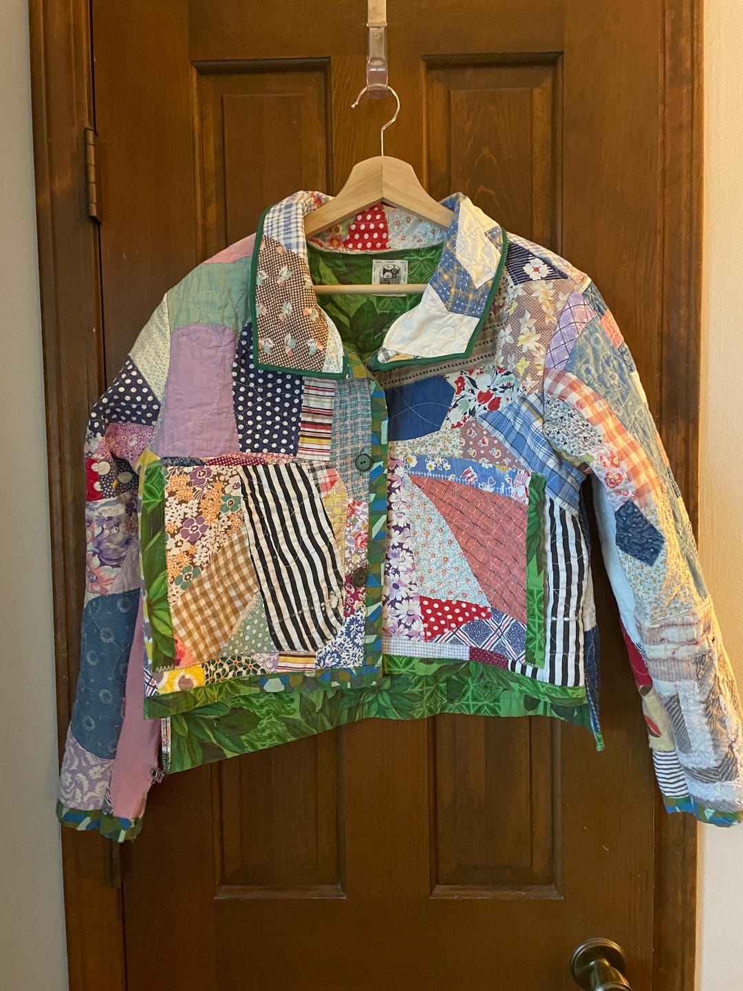 Multicolored Quilted Work Coat - Etsy