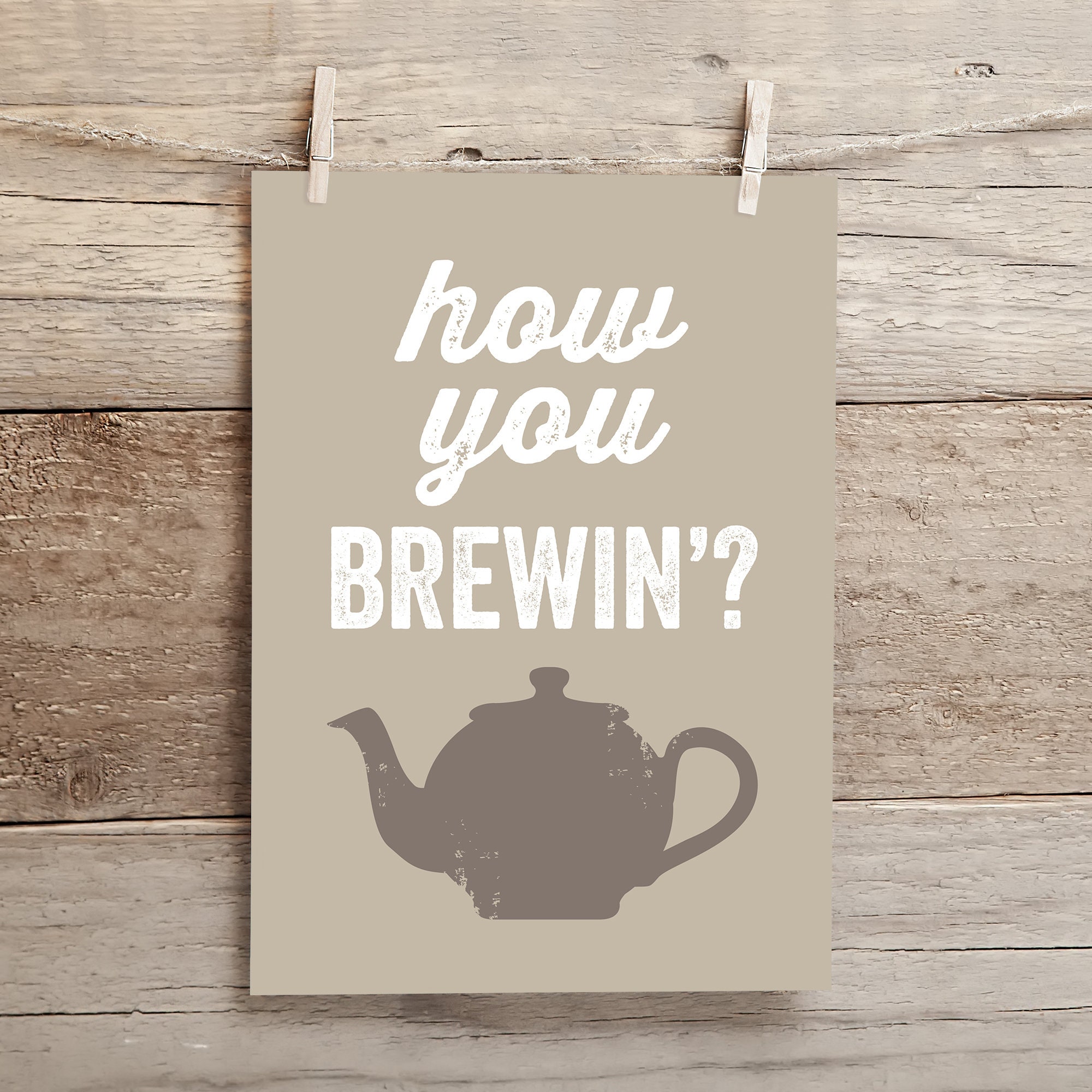 How You Brewin' Typographic Print Inspired by Friends - Etsy