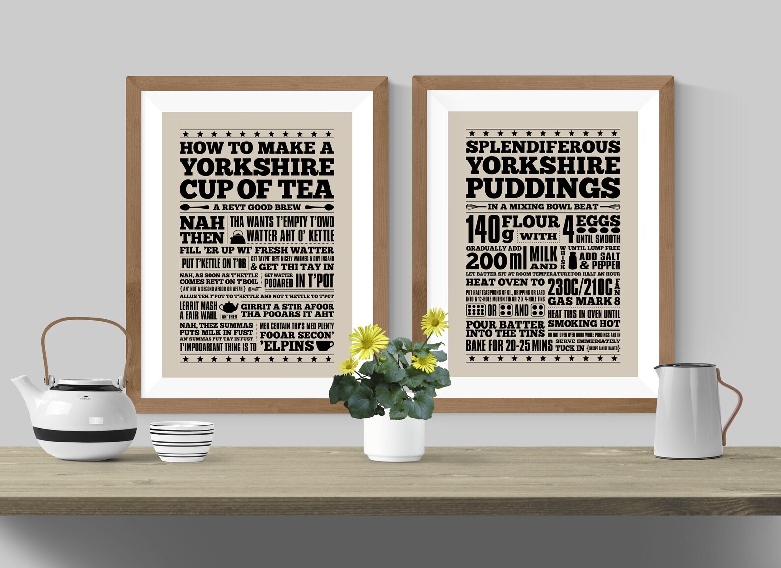 Yorkshire Cup of Tea Typographic Print - Etsy