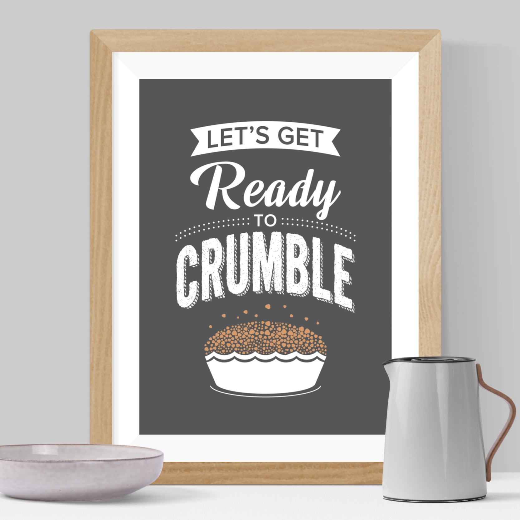 Let's Get Ready to Crumble Typographic Print Kitchen - Etsy
