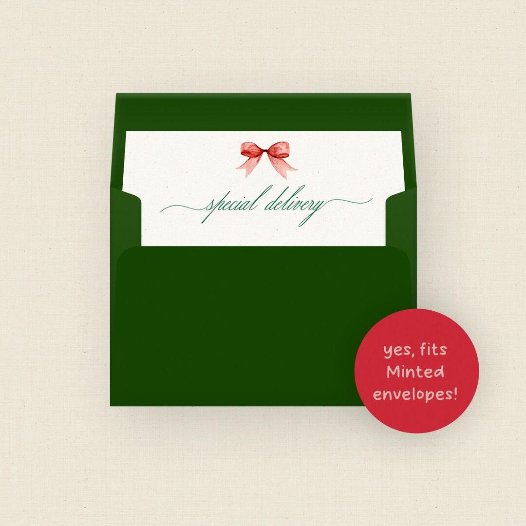 Special Delivery Holiday Envelope Liner - DIY Printable - Instant ...