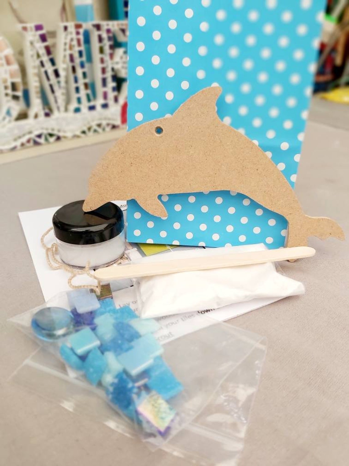 Dolphin Mosaic Decoration Kit: DIY Make Your Own Party - Etsy