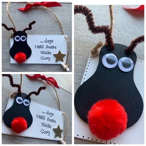 Rudolph, Christmas Countdown, Personalised Wooden Name. Free Chalk. - Etsy