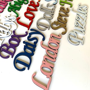 Personalised Wooden Names, Script Font, Laser Cut, per Letter ...