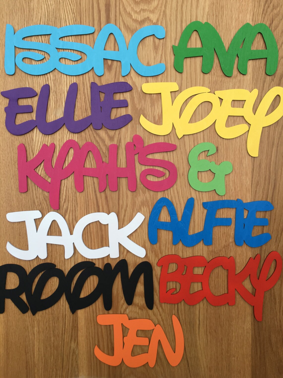 Personalised wooden names Disney font Laser cut per letter | Etsy