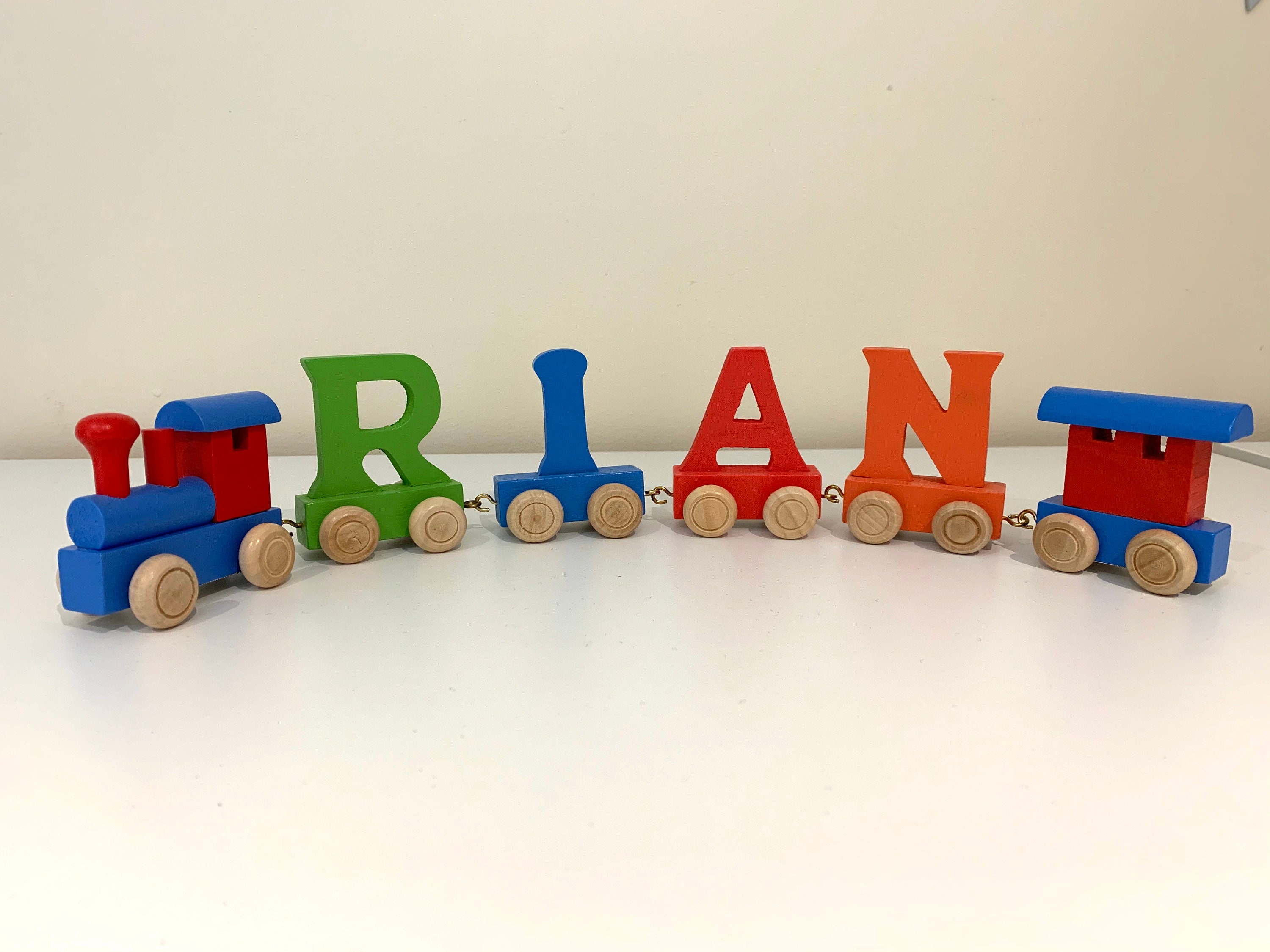 Alphabet Wooden Train letters wooden names wall art décor | Etsy