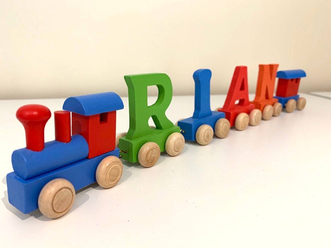 Alphabet Wooden Train letters wooden names wall art décor | Etsy
