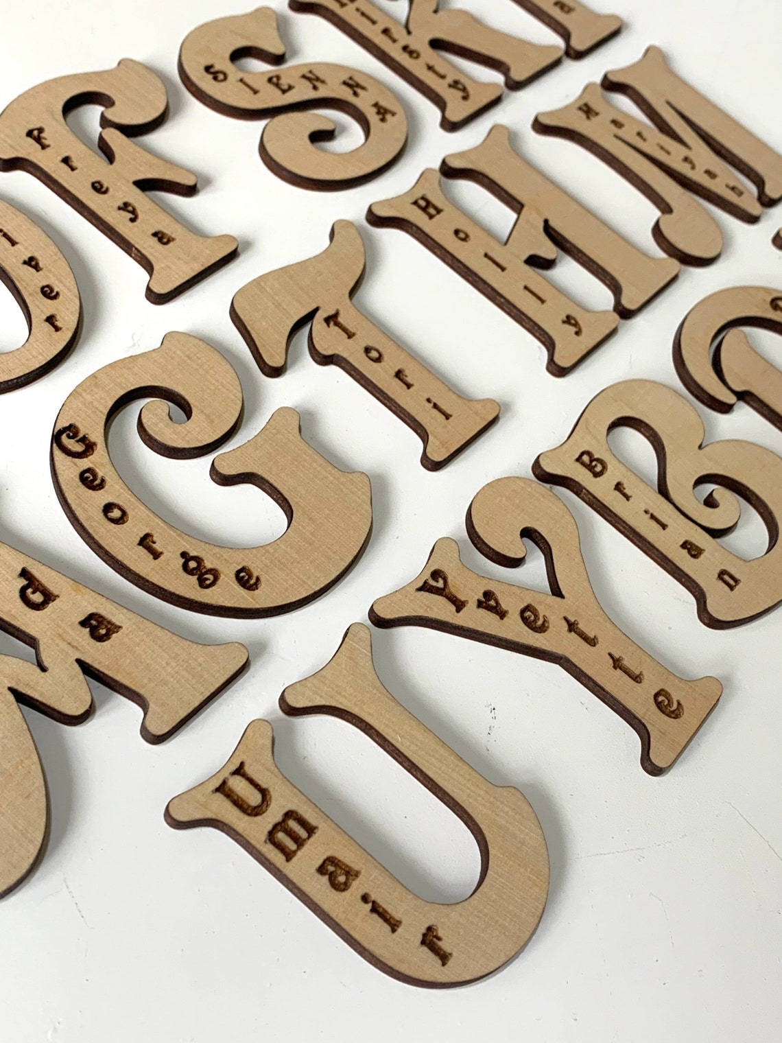 Victorian Wooden Letters Engraved Personalised Gift 3 Sizes - Etsy