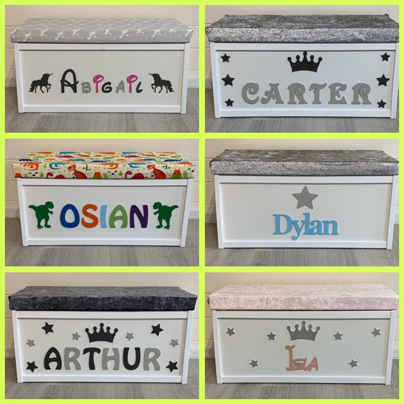 Kids Toy Box Wooden Tidy Benches Storage Unit White Chest - Etsy