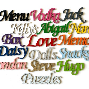 Personalised Wooden Names, Script Font, Laser Cut, per Letter ...