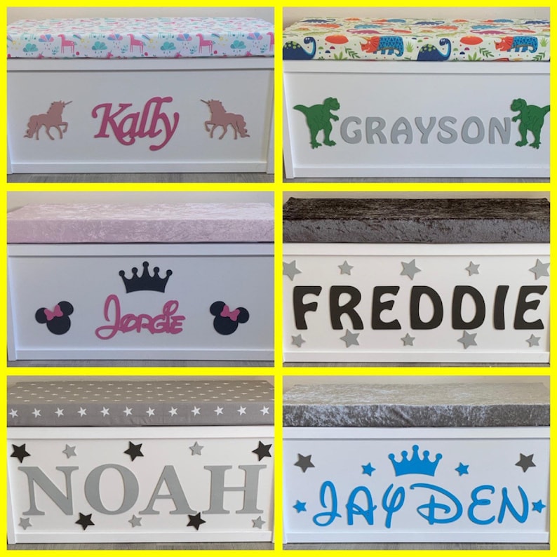 Kids Toy Box Wooden Tidy Benches Storage Unit White Chest - Etsy