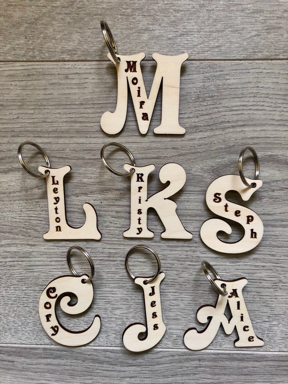 Personalised Wooden Names Keyring Laser Cut Only 3.50 per - Etsy