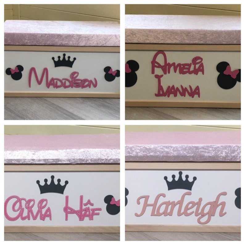 Wooden Toy Box Personalised Choice of Fabrics Fonts and | Etsy